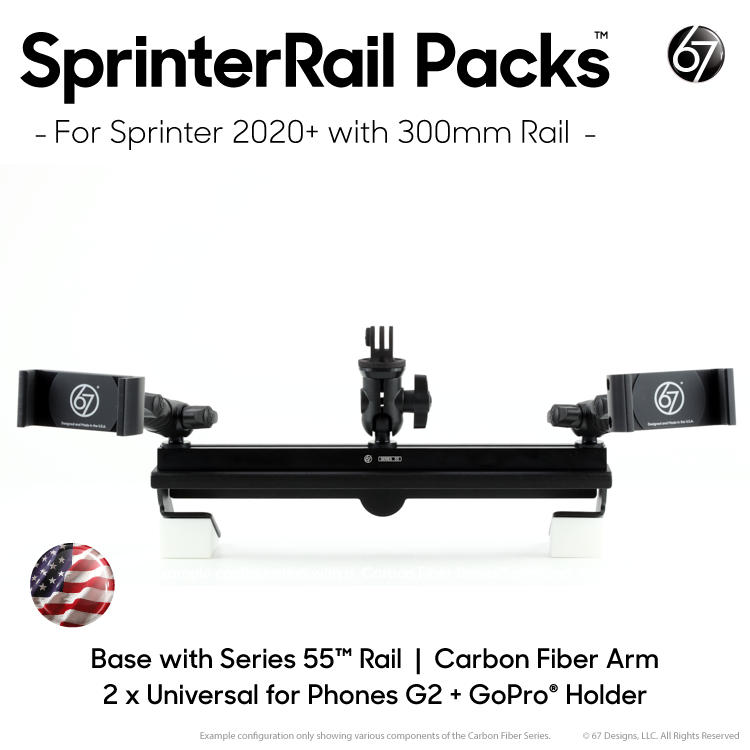SprinterRail™ 300mm Pack Options with Matte Black Carbon Fiber Arms ...