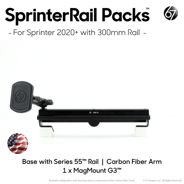 SprinterRail™ 300mm Pack Options with Matte Black Carbon Fiber Arms ...