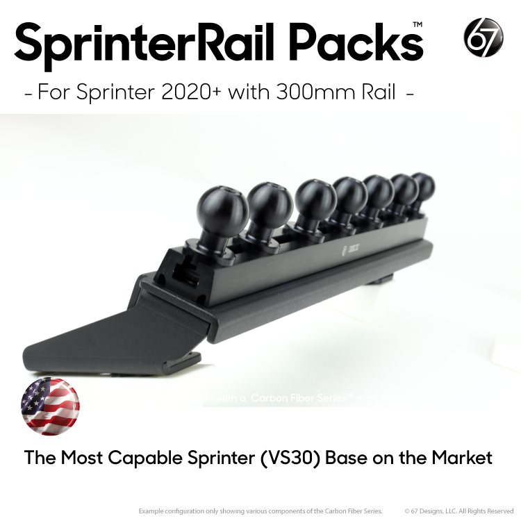 SprinterRail™ 300mm Pack Options with Matte Black Carbon Fiber Arms ...