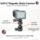 Magnetic 360 Degree Quick-Connect Action Camera Mount with 3 Finger Ad ...