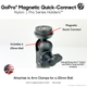 Magnetic 360 Degree Quick-Connect Action Camera Mount with 3 Finger Ad ...